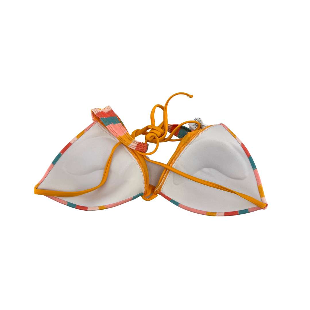 Gossip Women’s Pink Multicolour Stripe Push Up Bikini Top / Large ...