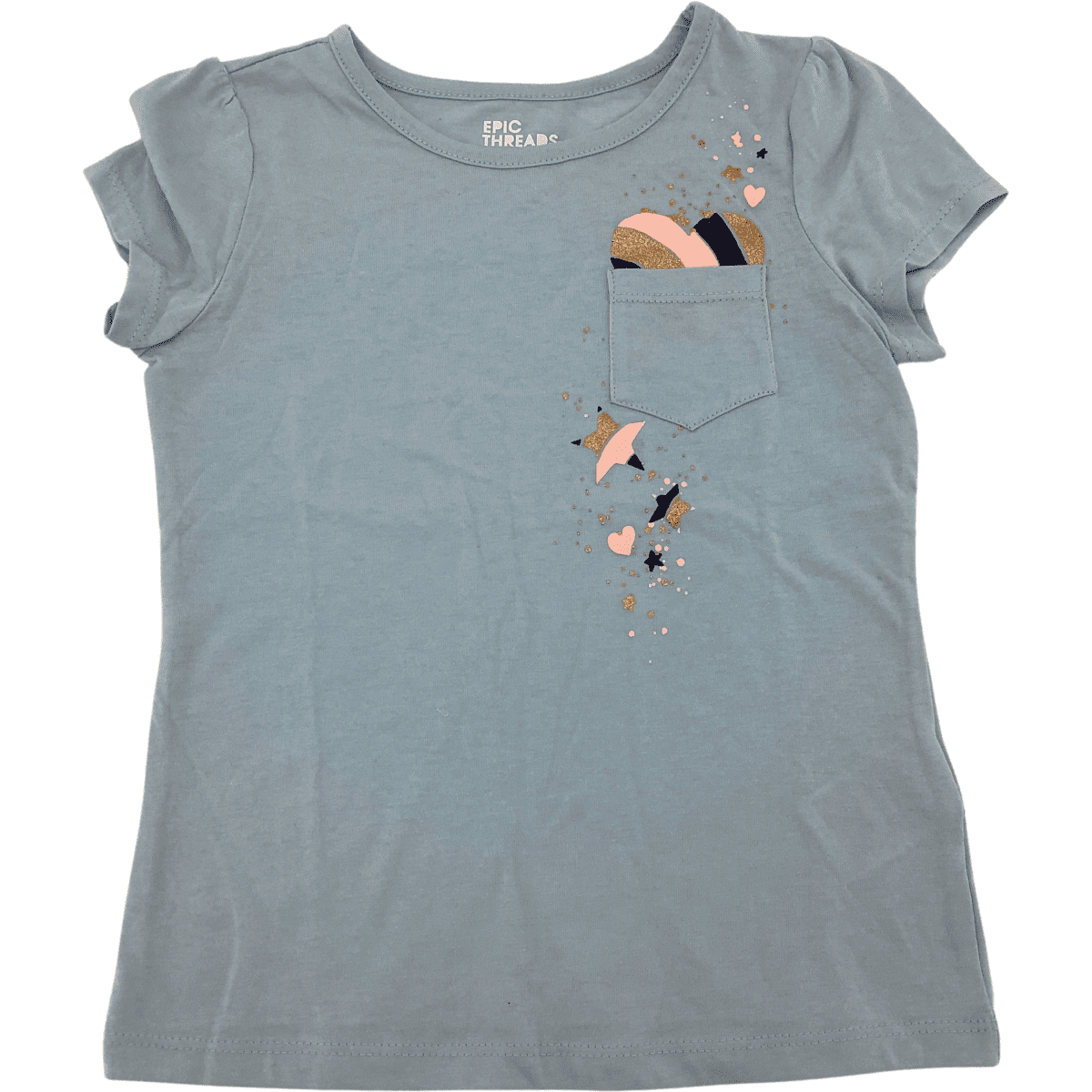 Epic Thread’s Girl’s Blue Hearts and Stars Graphic T-Shirt / Various ...