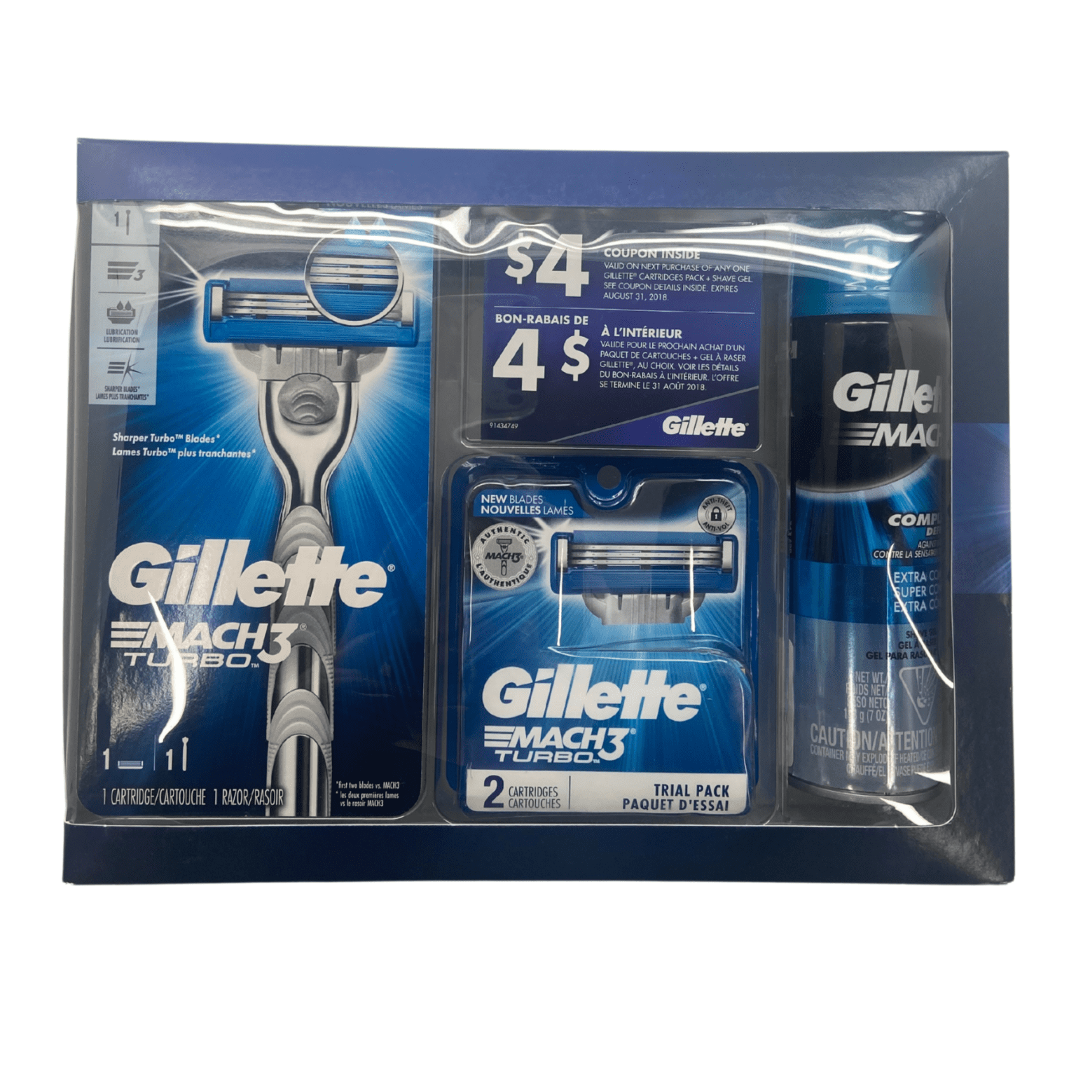 Gillette Mach3 Turbo Men’s Shaving Kit / Gift Set – CanadaWide Liquidations