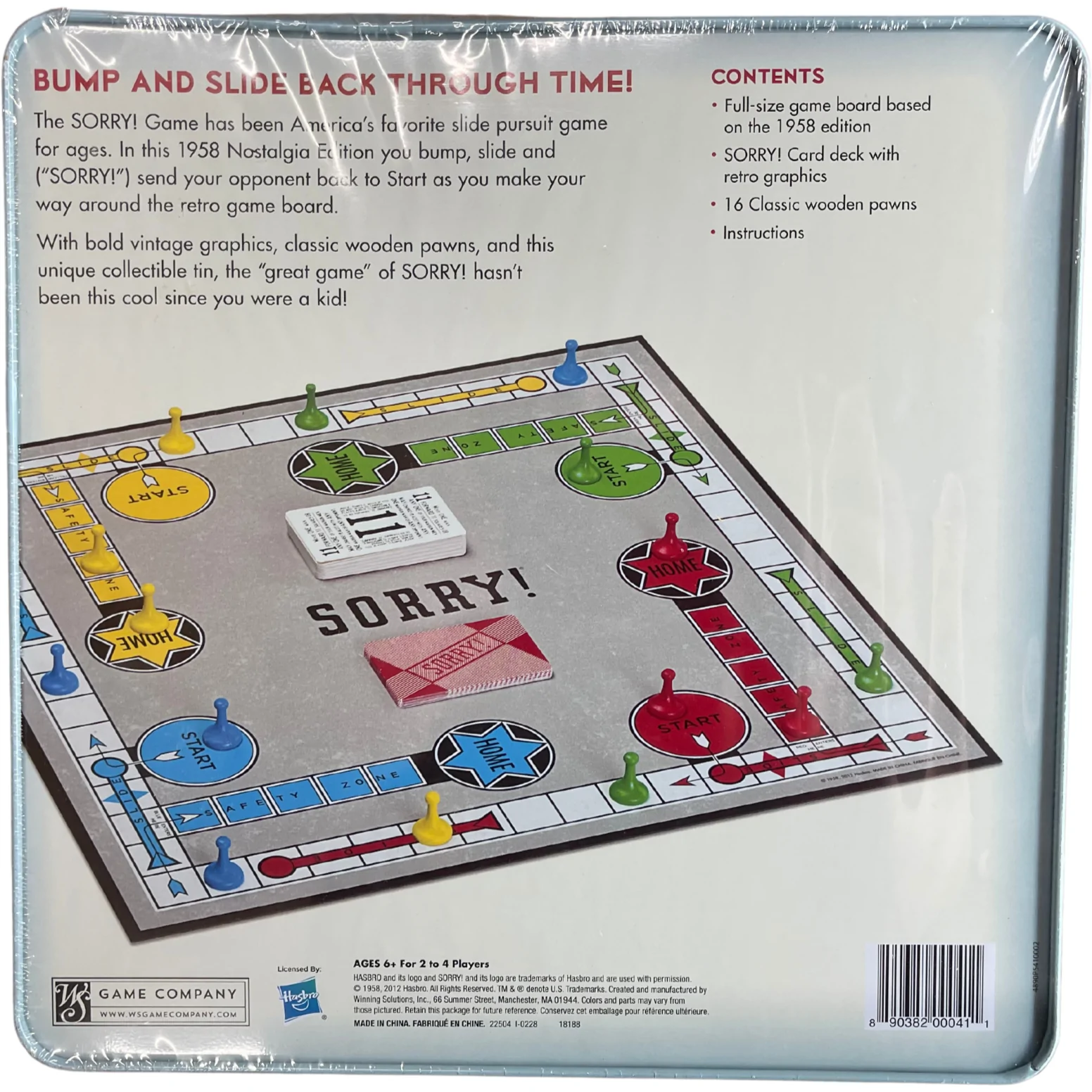 Hasbro Sorry Board Game / Nostalgia Edition / Family Game Night ...