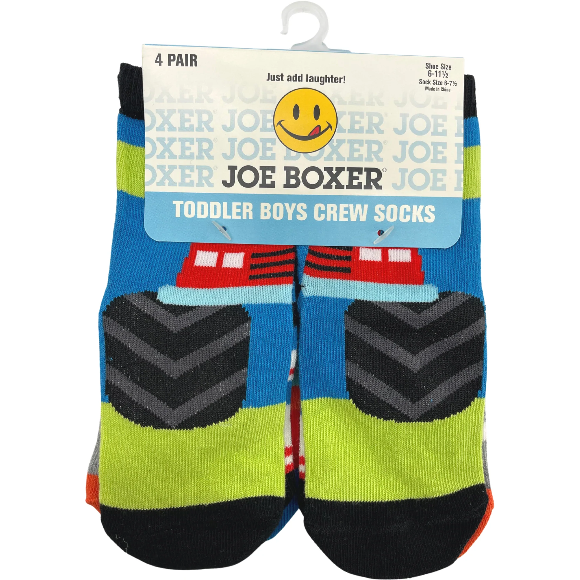 Joe Boxer Toddler Boy’s Socks / Crew Socks / 4 Pairs / Bright Colours ...