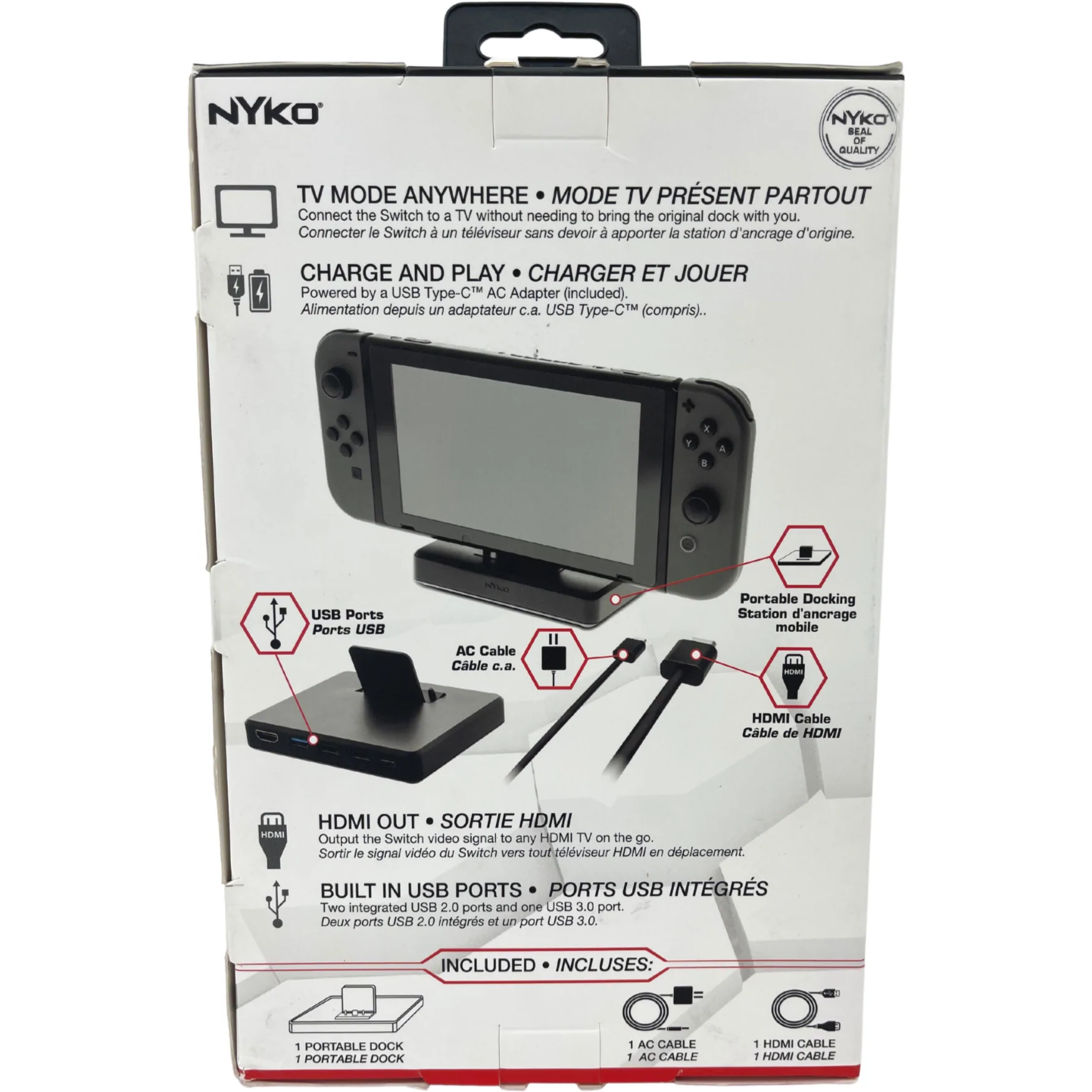 NYKO Portable Docking Kit for Nintendo Switch / Black / Nintendo Switch ...