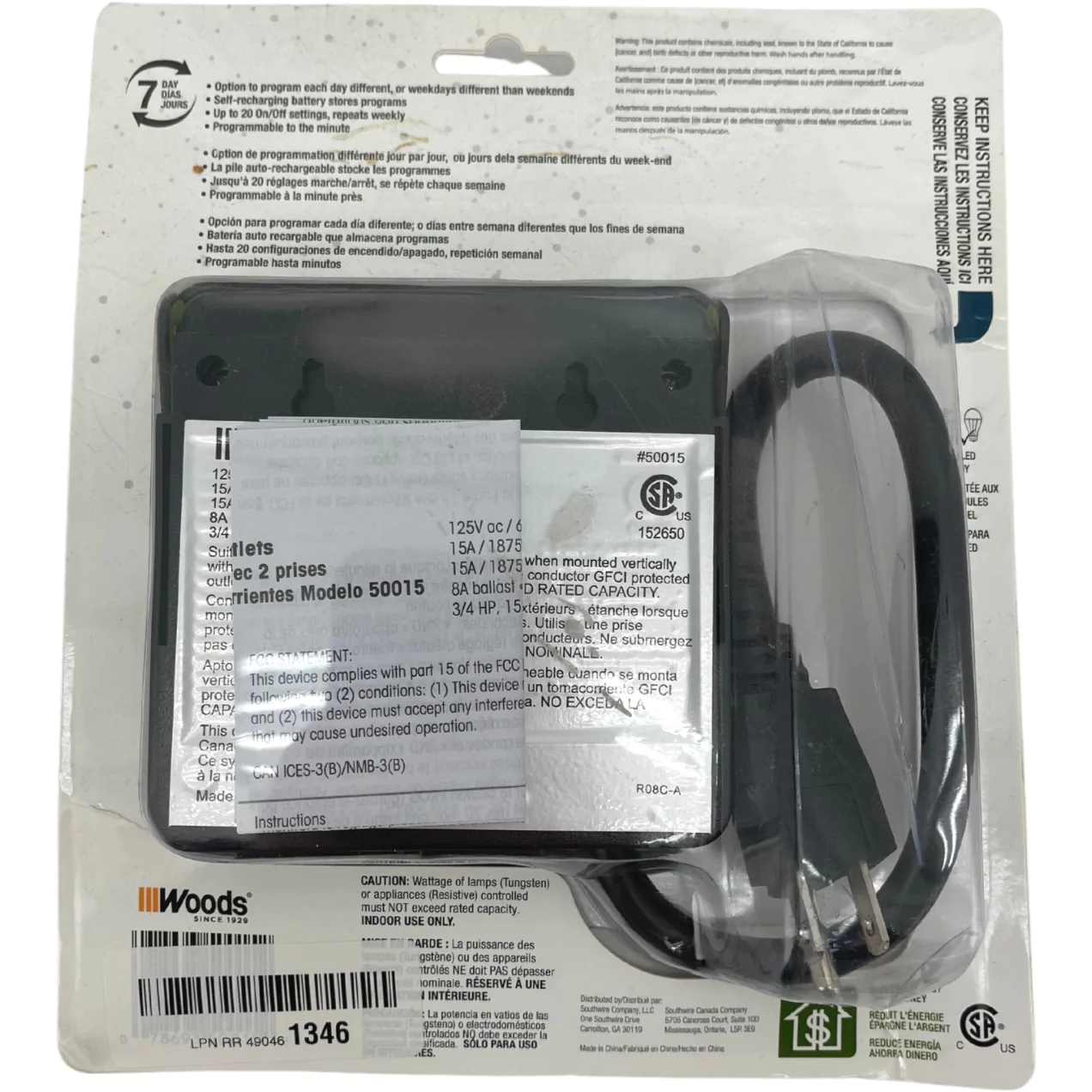 Woods Heavy Duty Timer / Outdoor Use / Programmable Timer – CanadaWide ...