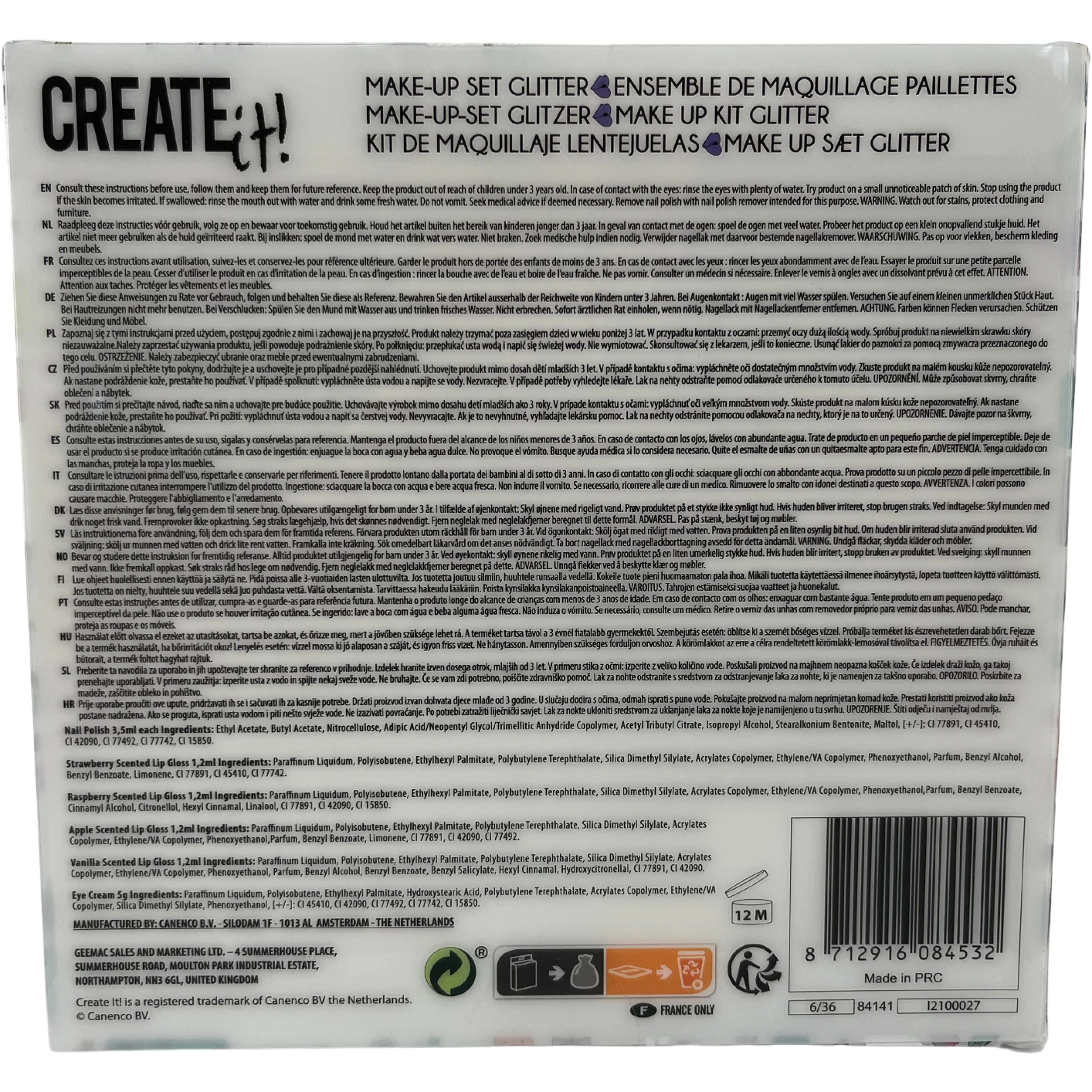 Create It Make Up Set / Girl’s MakeUp Kit / Eye Shadow / Lip Gloss ...