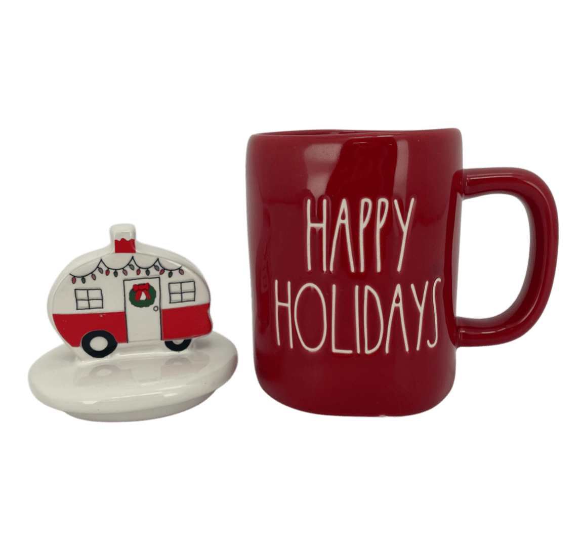 Rae Dunn Red “Happy Holidays” Coffee Mug with Topper – CanadaWide ...
