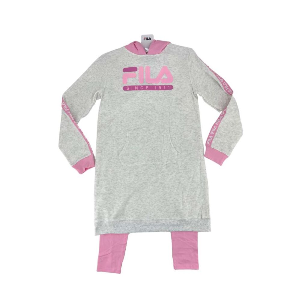 Fila Girl’s Light Grey & Pink Dress with Leggings Set / Various Sizes ...