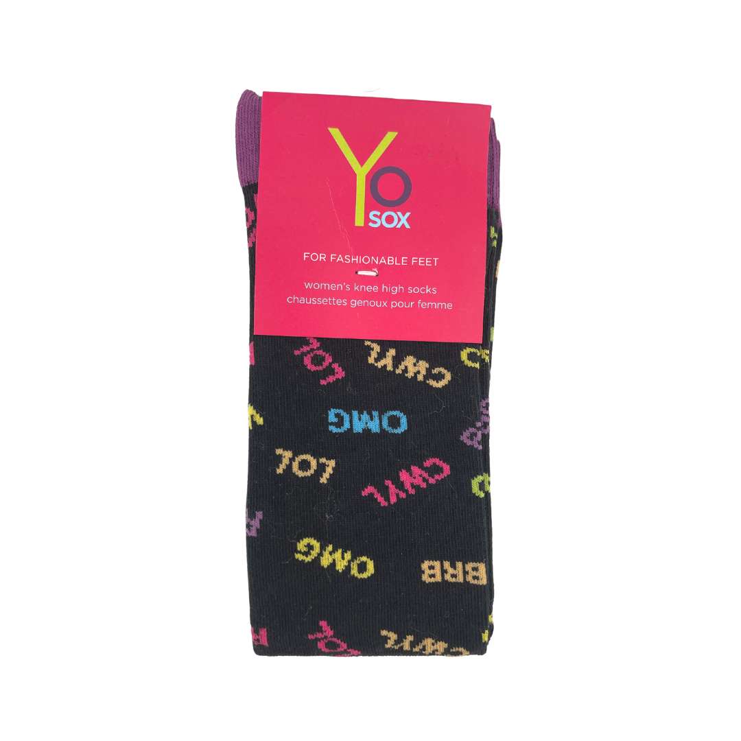 Yo Sox Women’s Texting Themed Knee High Socks / Size 6-10 – CanadaWide ...