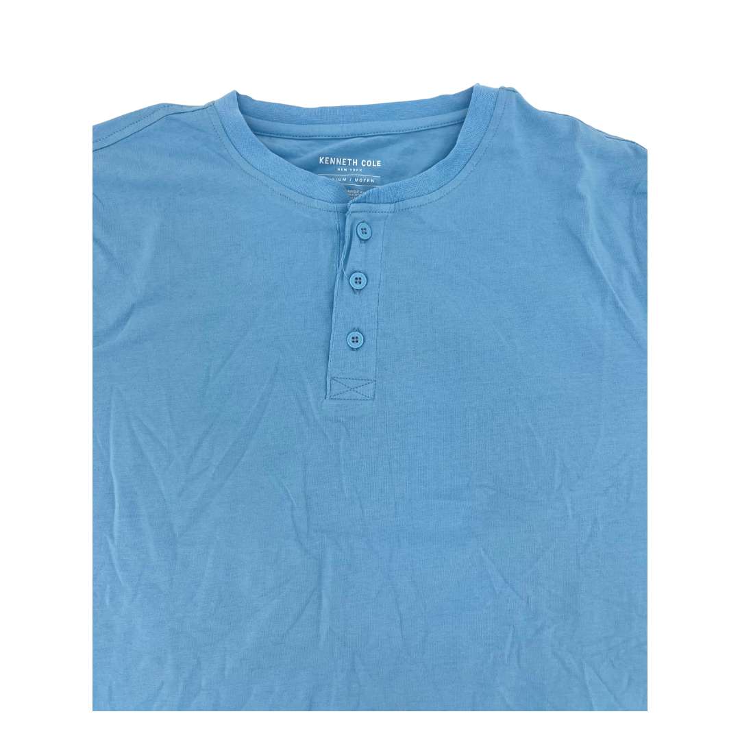 Kenneth Cole Men’s Blue Henley T-Shirt / Medium – CanadaWide Liquidations