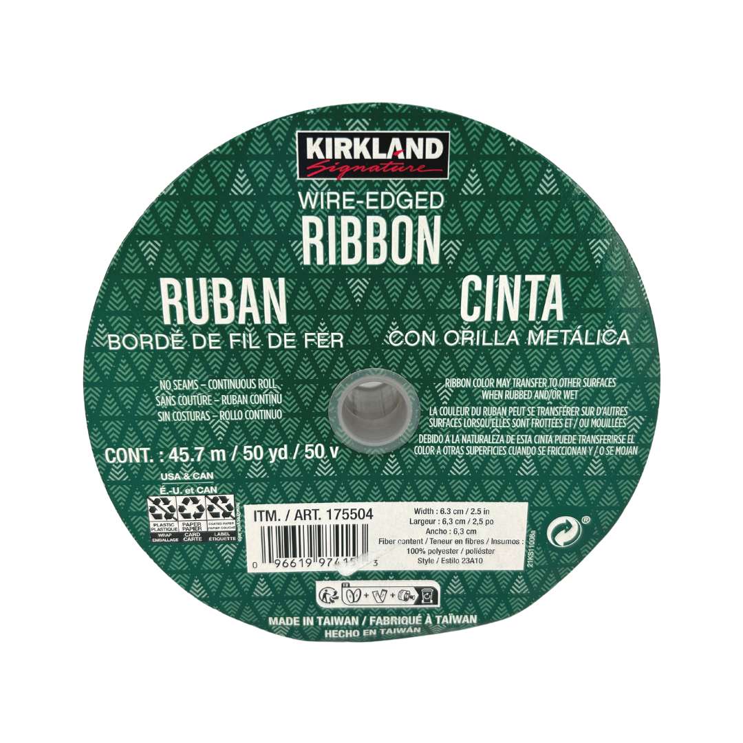 Kirkland Signature 2.5″ Wired Edge Christmas Ribbon / Christmas Gnome ...