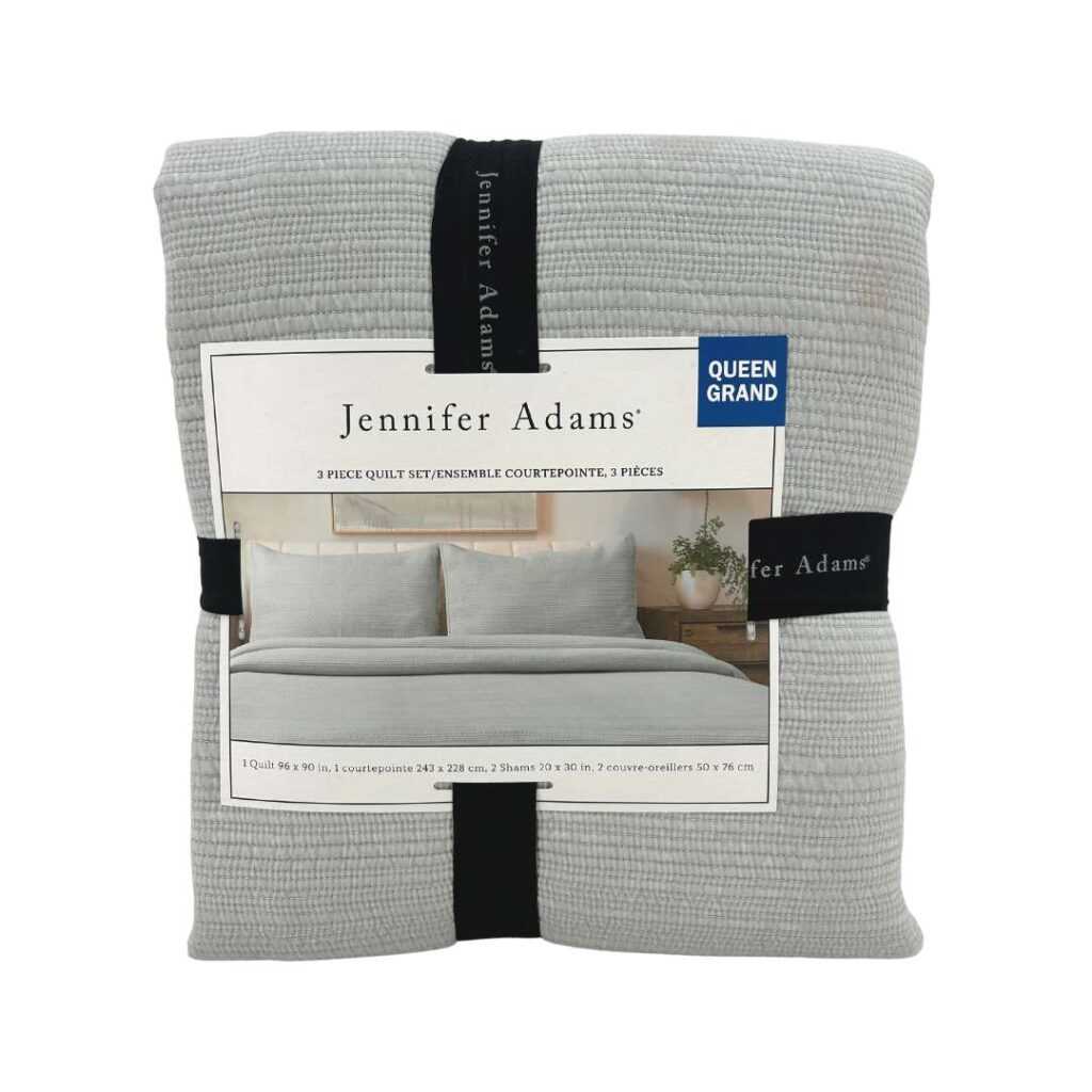 Jennifer Adams Light Grey 3 Piece Quilt Set / Queen Size – CanadaWide ...