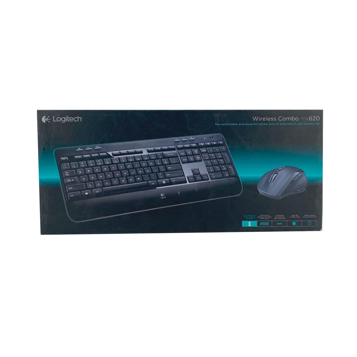 Logitech MK620 Full Sized Wireless Keyboard and Mouse Combo ...