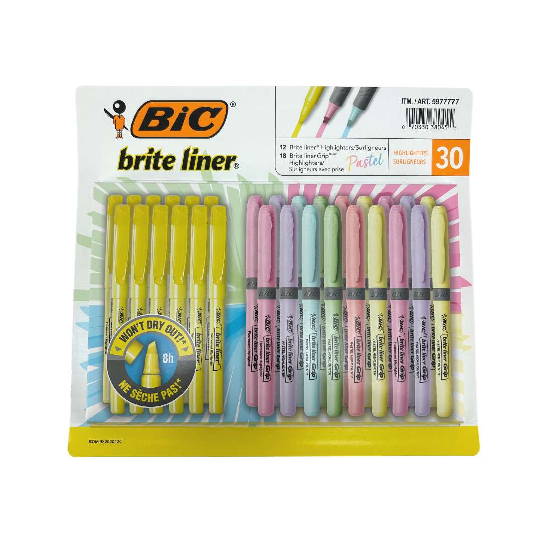 BIC Brite Liner Highlighters / 30 Pack – CanadaWide Liquidations
