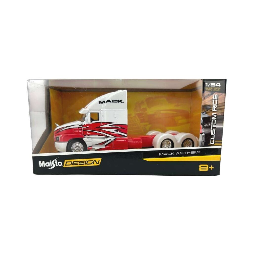 Maisto Design Custom Rigs White with Red Mack Anthem Model Truck / 1:64 ...