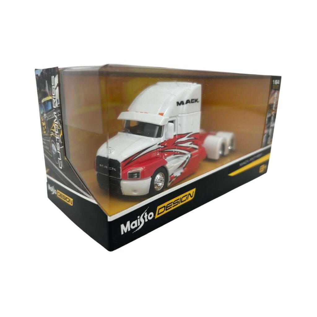 Maisto Design Custom Rigs White with Red Mack Anthem Model Truck / 1:64 ...