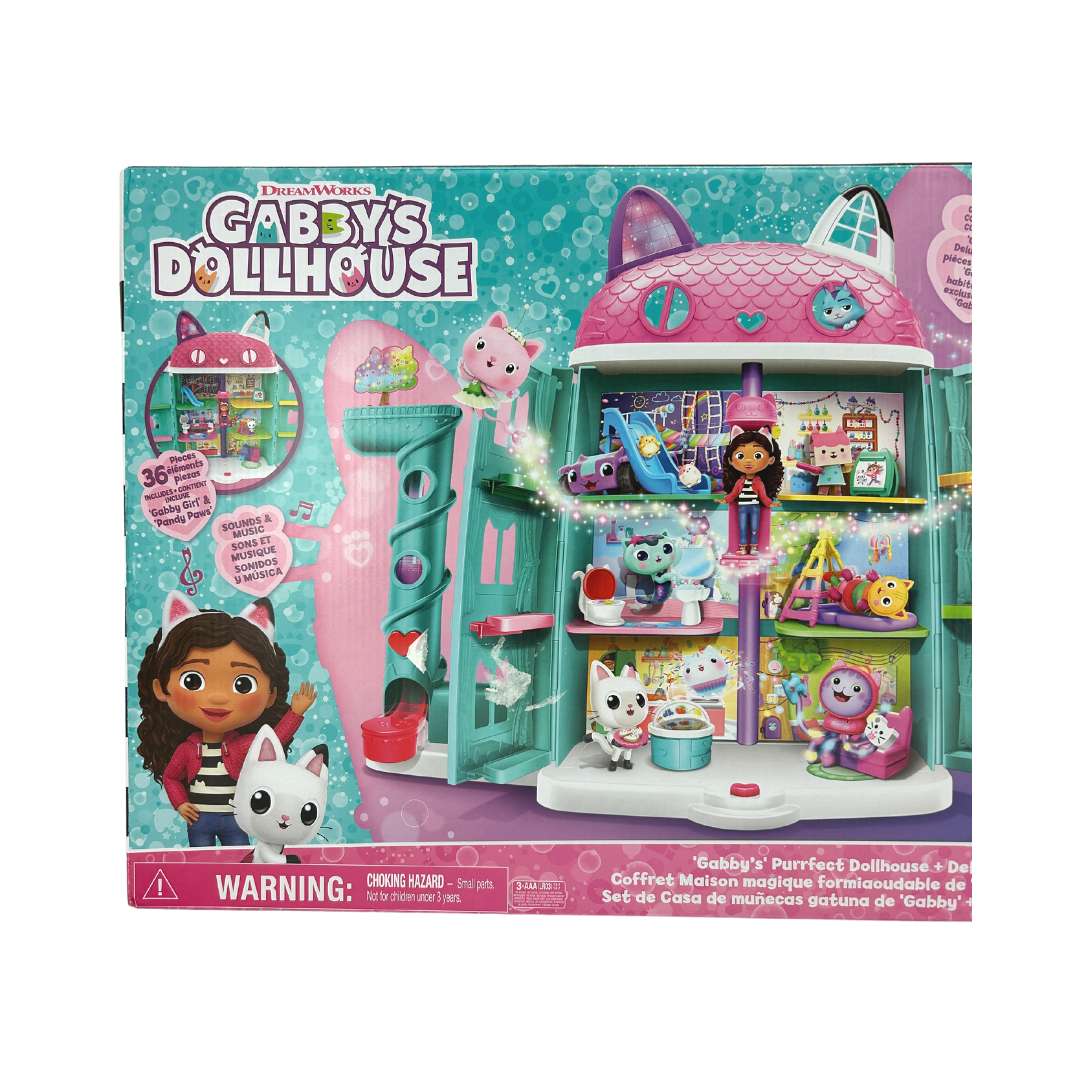 Gabby’s Dollhouse Gabby’s Purrfect Dollhouse & Deluxe Rooms Set / Large ...