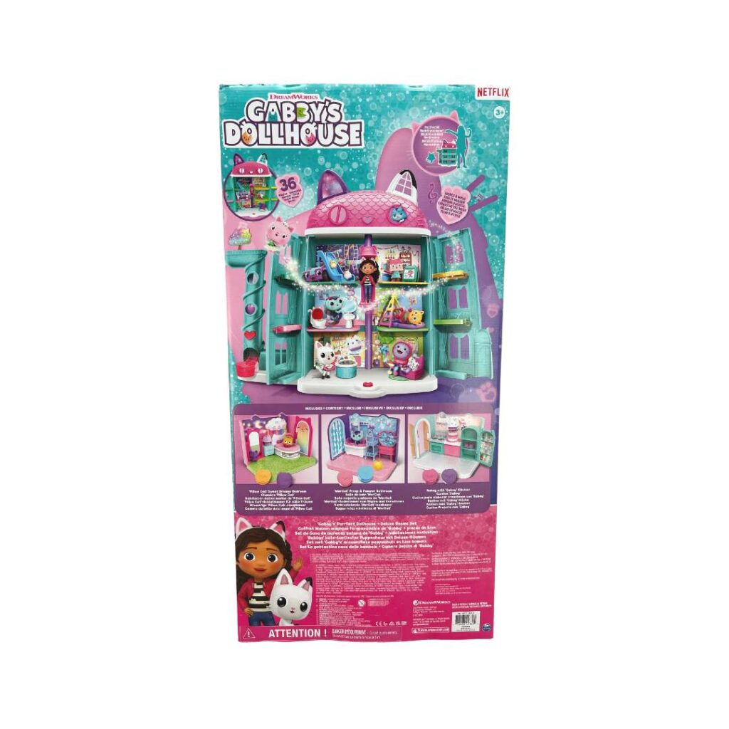 Gabby’s Dollhouse Gabby’s Purrfect Dollhouse & Deluxe Rooms Set / Large ...