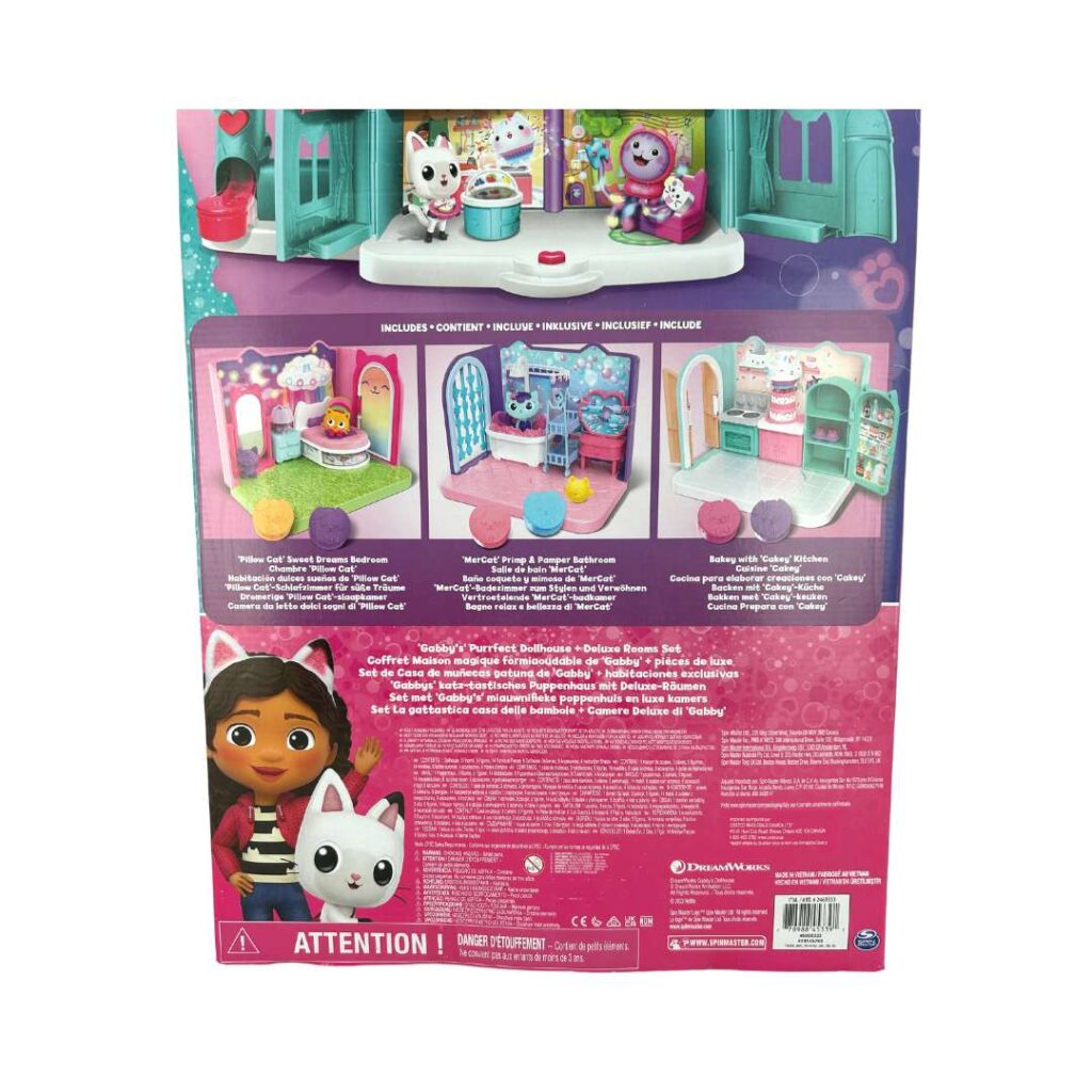 Gabby’s Dollhouse Gabby’s Purrfect Dollhouse & Deluxe Rooms Set / Large ...