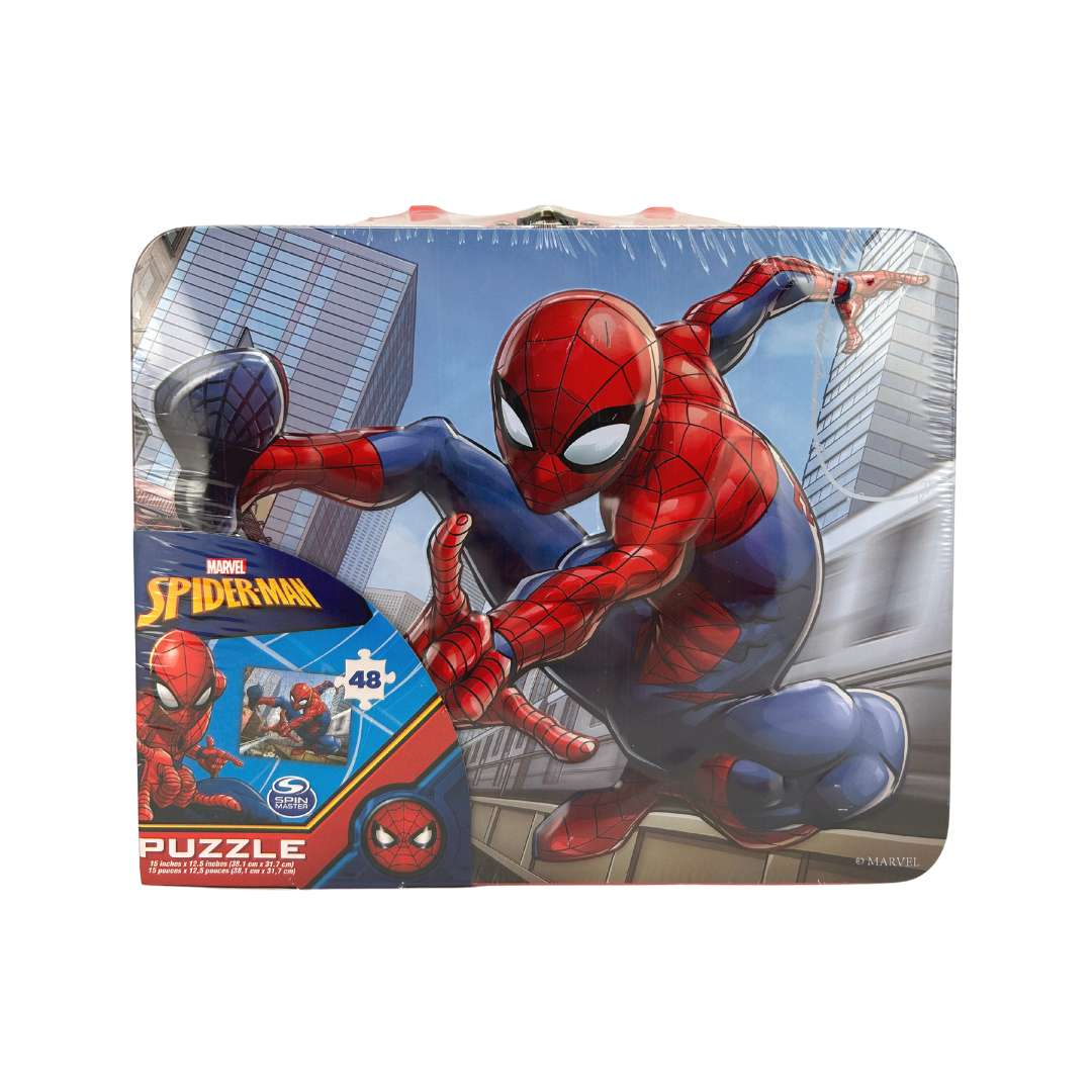 Marvel Spider-Man 48 Piece Jigsaw Puzzle / Tin Lunch Kit with Puzzle ...