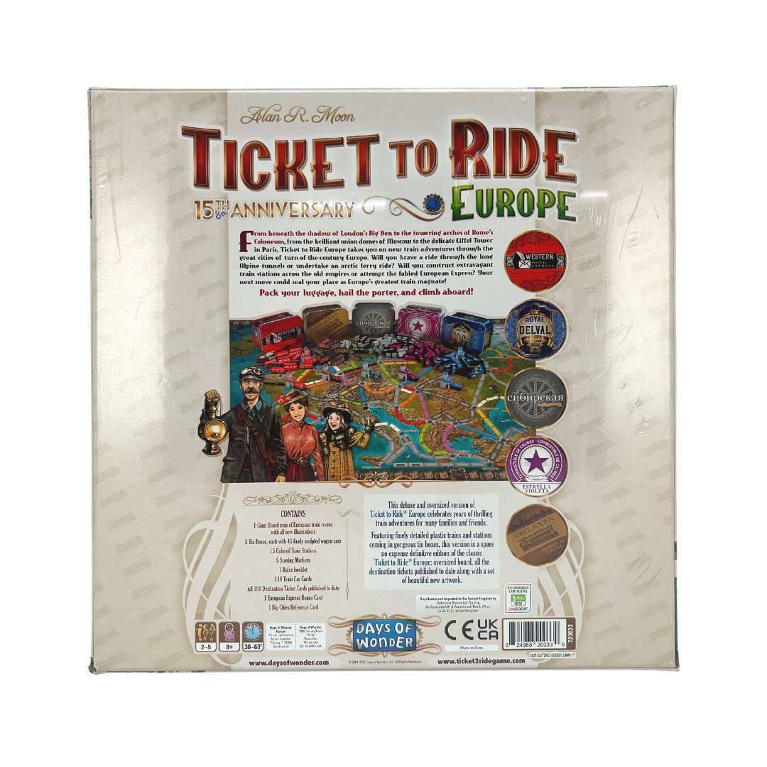 Days of Wonder Ticket To Ride: Europe Edition Board Game / 15th ...