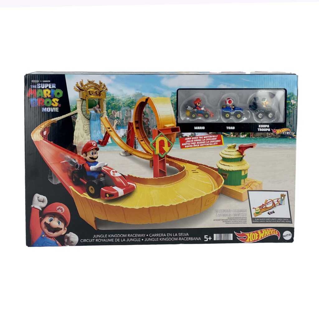 Hot Wheels Super Mario Jungle Kingdom Raceway Playset / 3 Diecast Cars ...