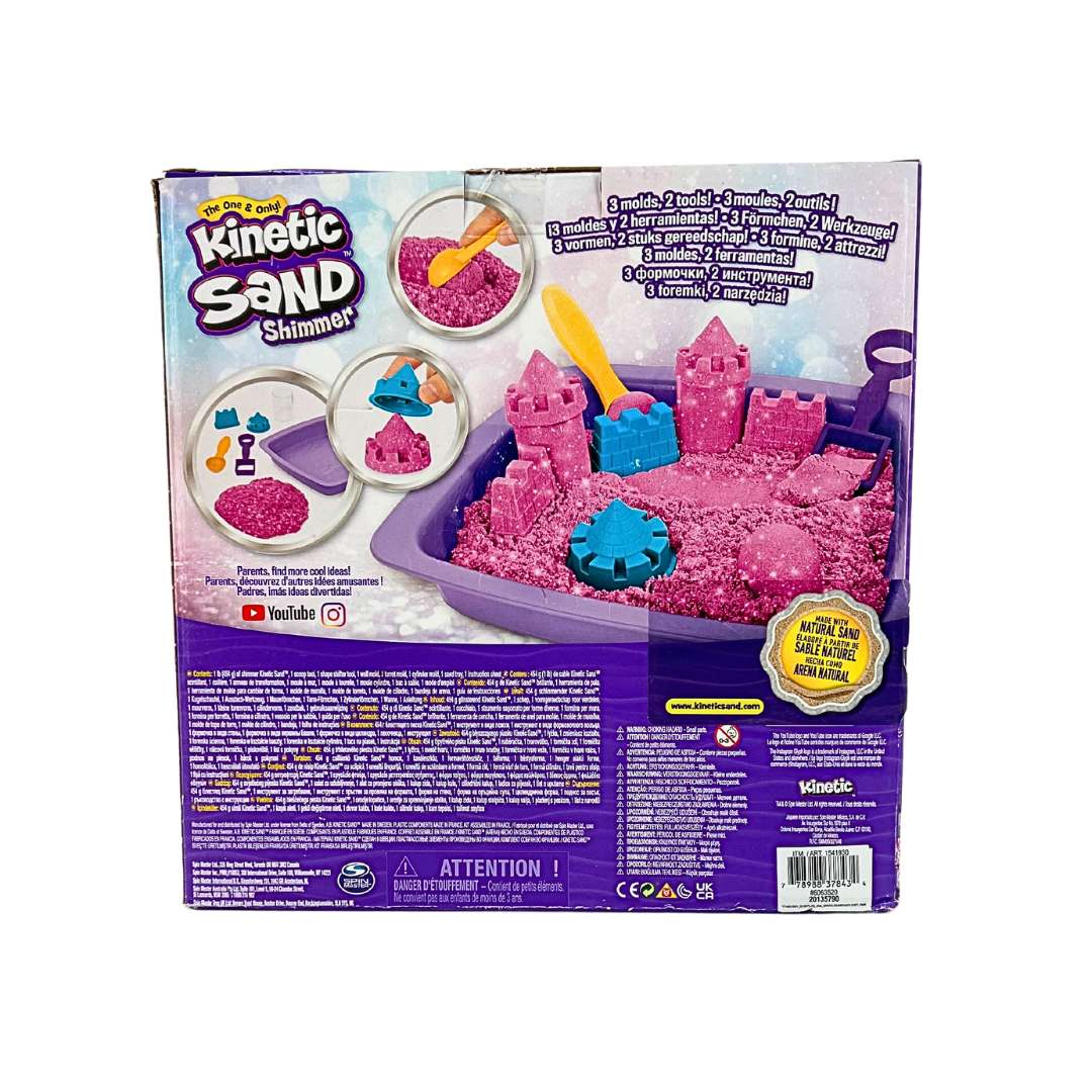Kinetic Sand Shimmer Pink Sparkle Sandcastle Set – CanadaWide Liquidations