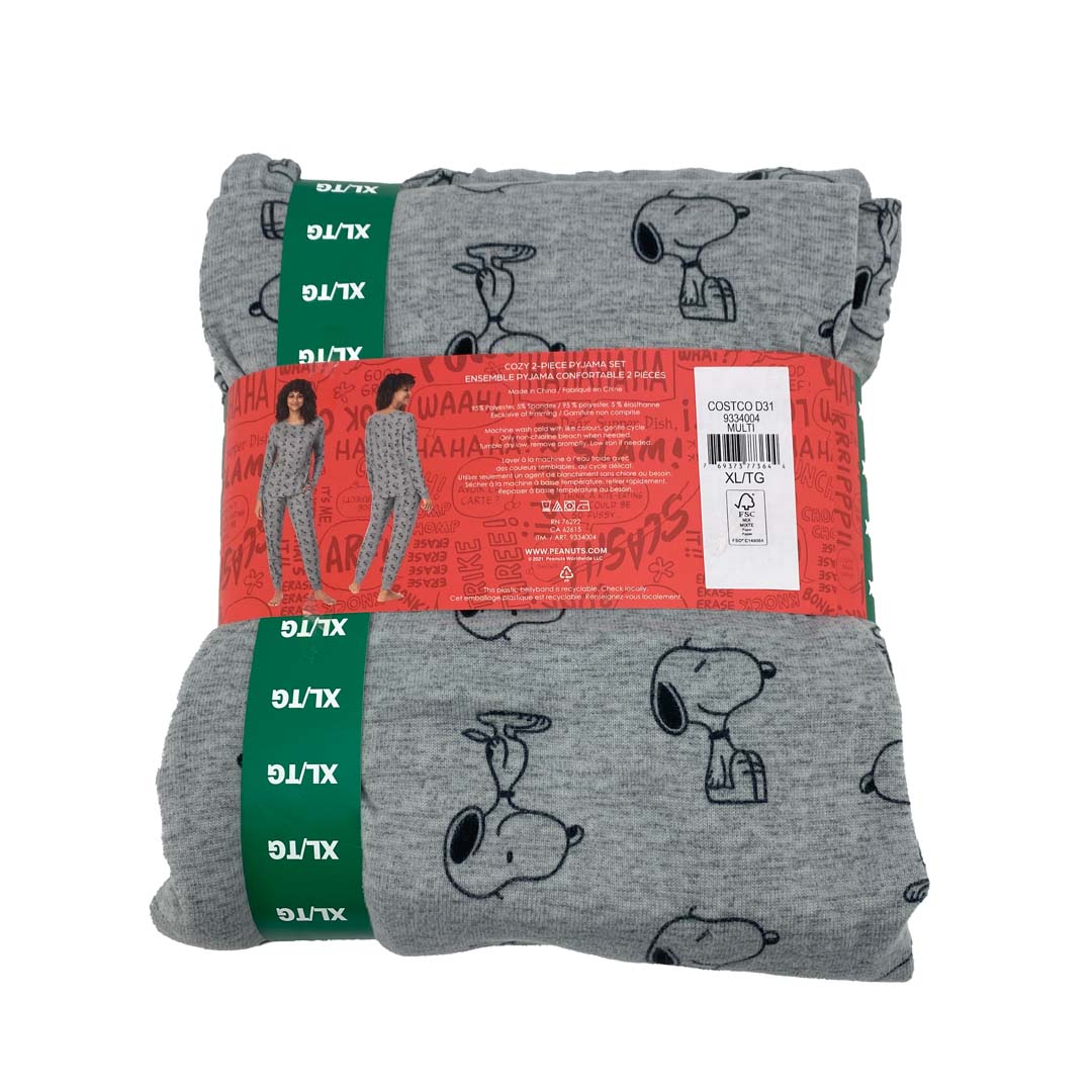 Peanuts Women’s Grey Snoopy Cozy 2-Piece Pyjama Set / Various Sizes ...