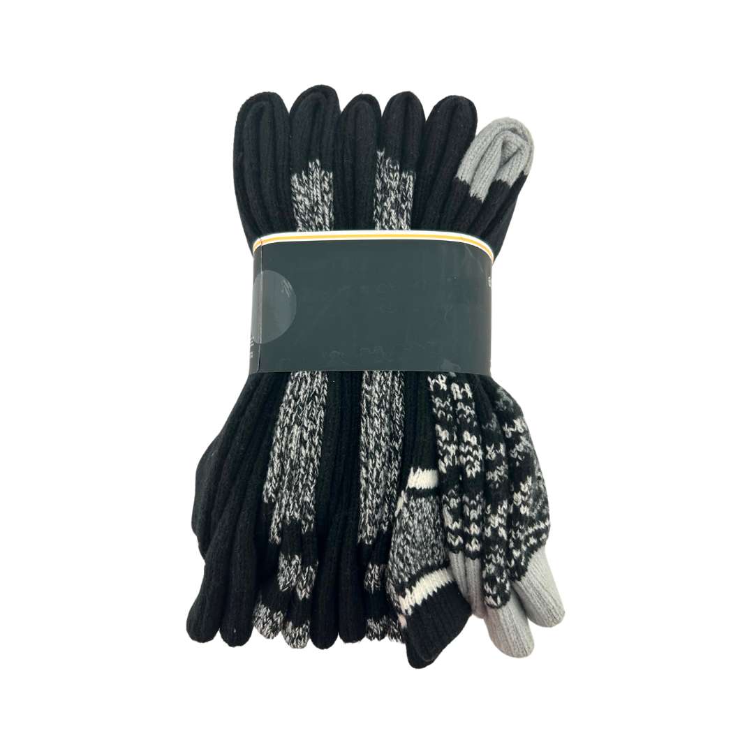 Roots Women’s Black, White And Grey Patterned Cozy Socks / Black Combo ...