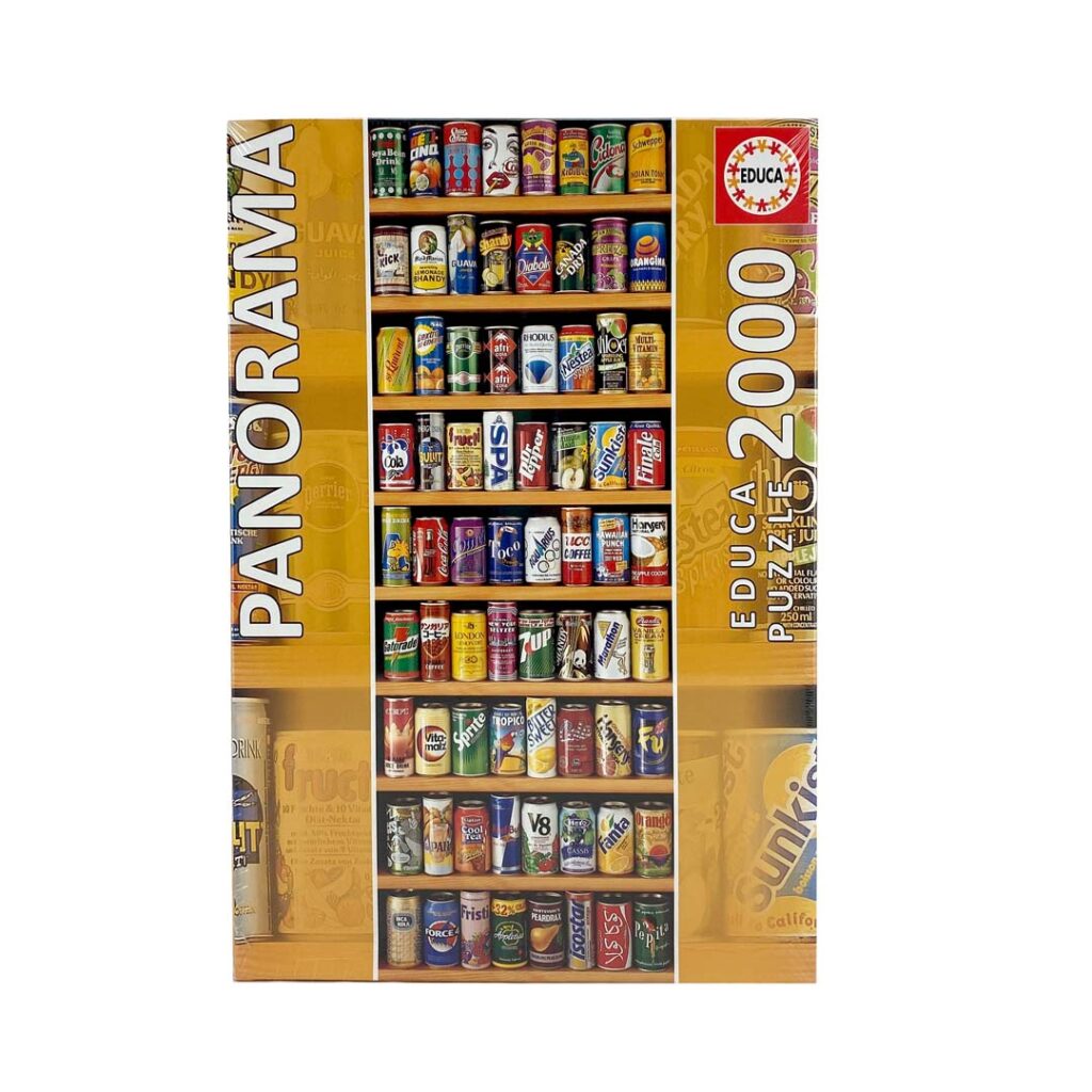 Educa 2000 Piece Panorama Soda Can Jigsaw Puzzle / 19in x 53.5in ...