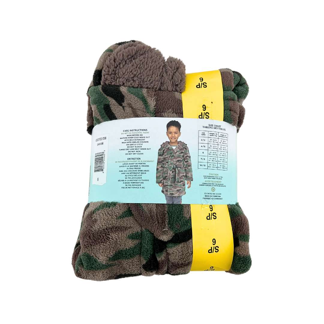 Pekkle Boy’s Green & Brown Camouflage Plush Robe / Small – CanadaWide ...