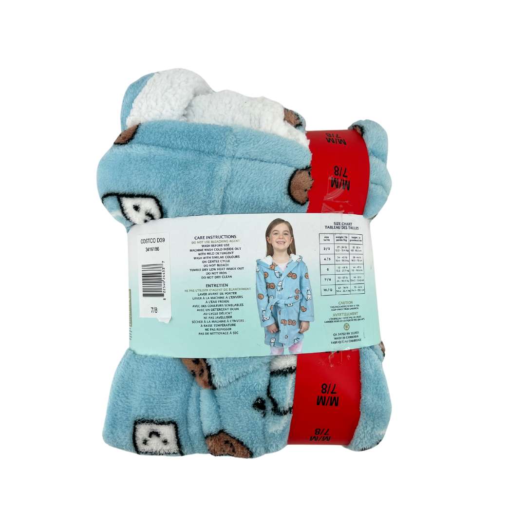 Pekkle Girl’s Blue Milk & Cookies Plush Robe / Medium – CanadaWide ...