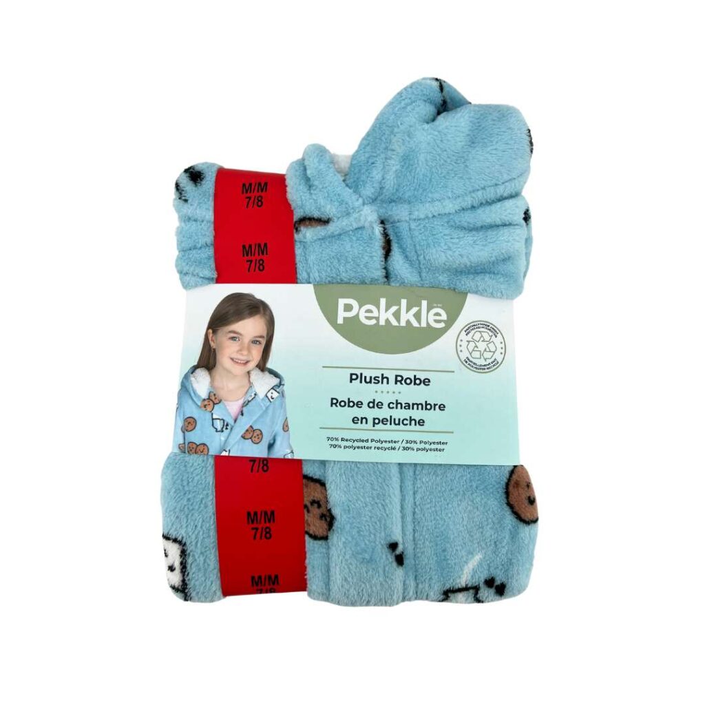 Pekkle Girl’s Blue Milk & Cookies Plush Robe / Medium – CanadaWide ...