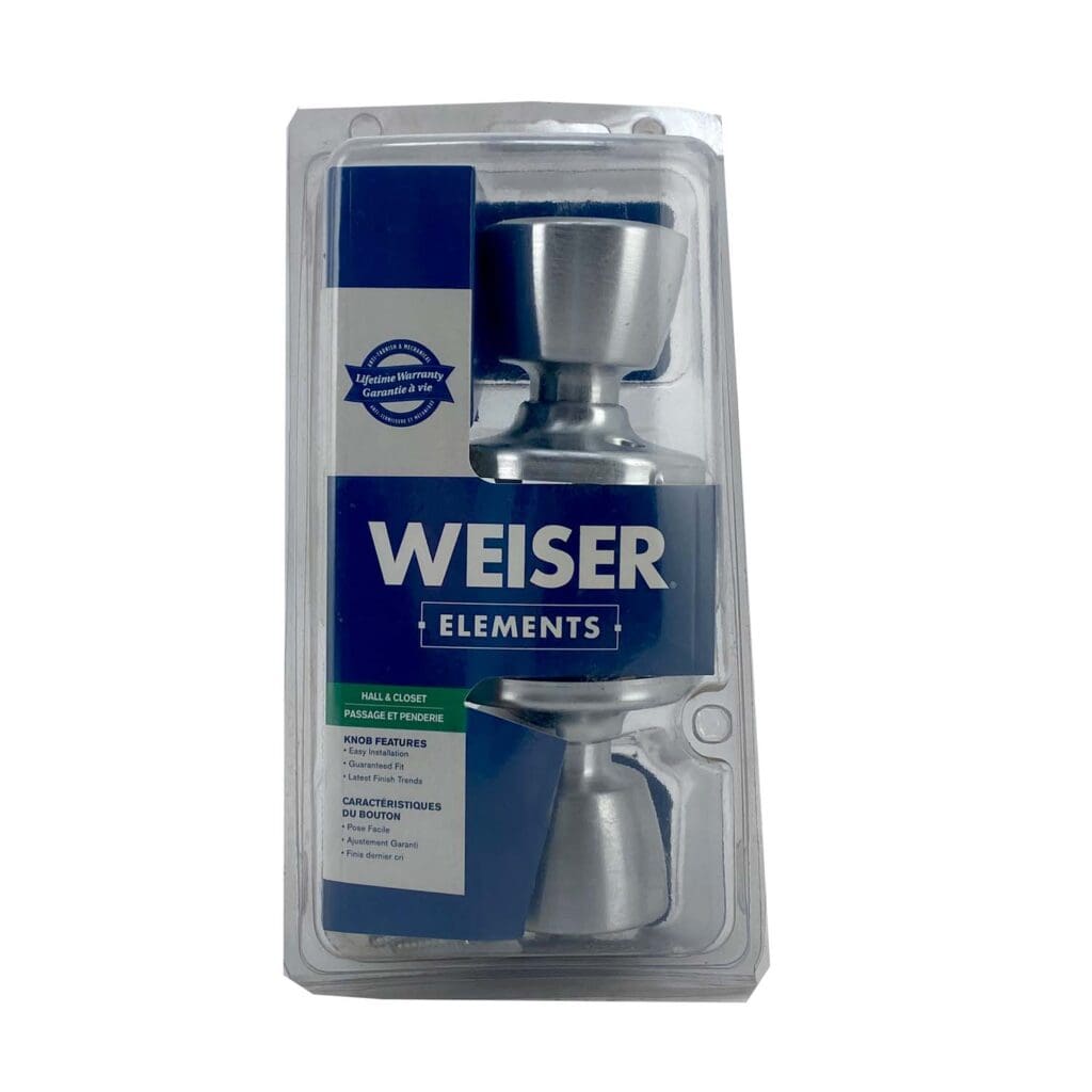 Weiser Elements Hall and Closet Beverly Style Door Knob / Satin Chrome ...