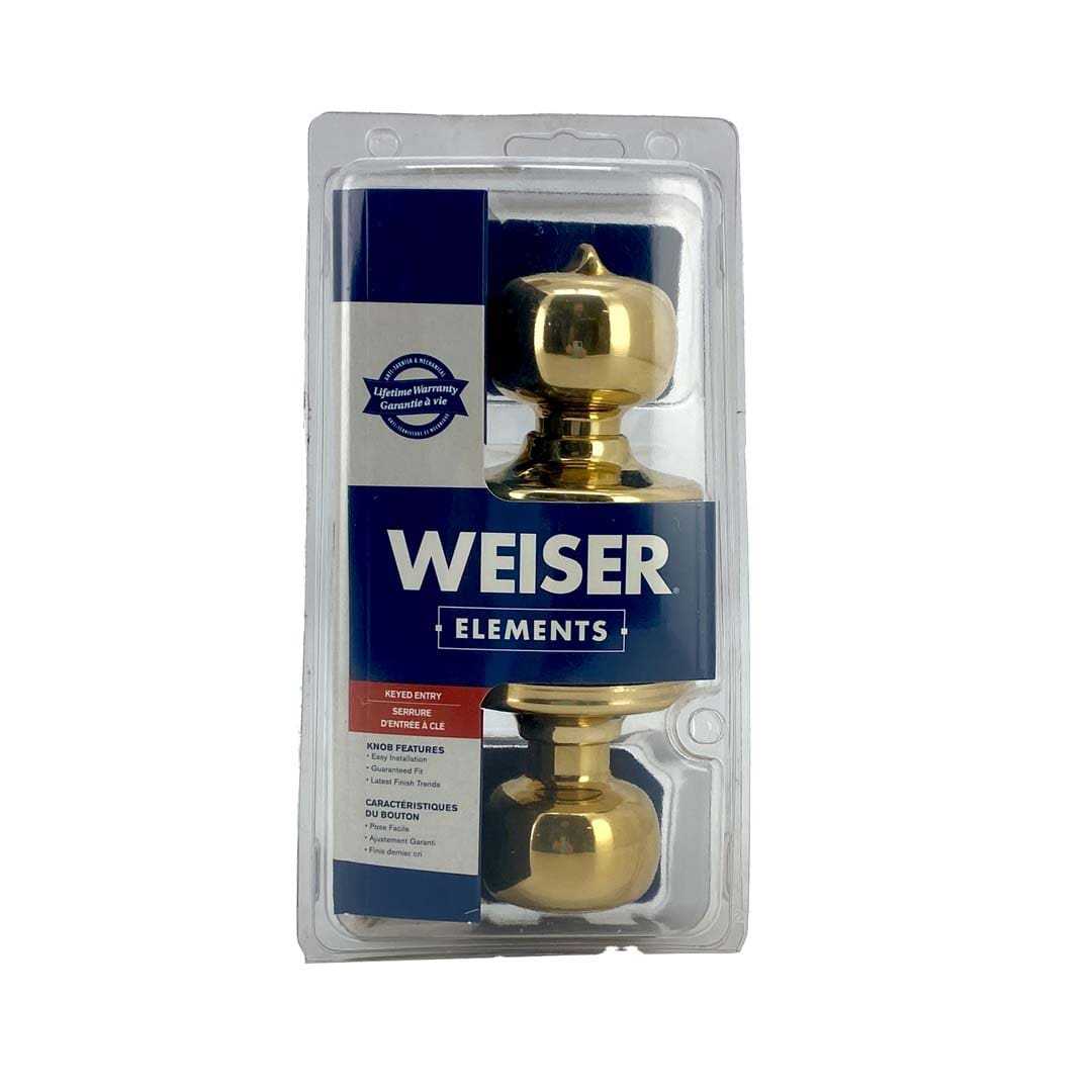 Weiser Keyed Entry Fairfax Door Knob in Polished Brass – CanadaWide ...