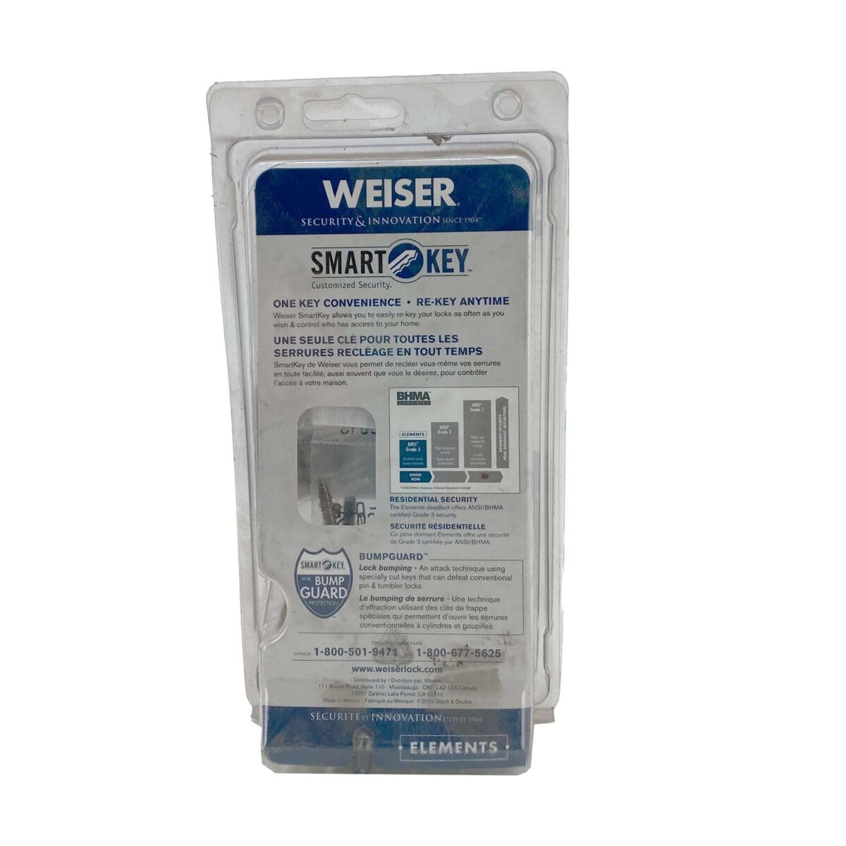 Weiser Elements Single Cylinder Deadbolt / Smart Key / Satin Nickel ...