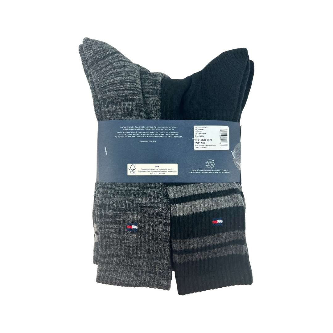 Tommy Hilfiger Men’s Black Cushion Crew Socks / 8 Pack – CanadaWide ...
