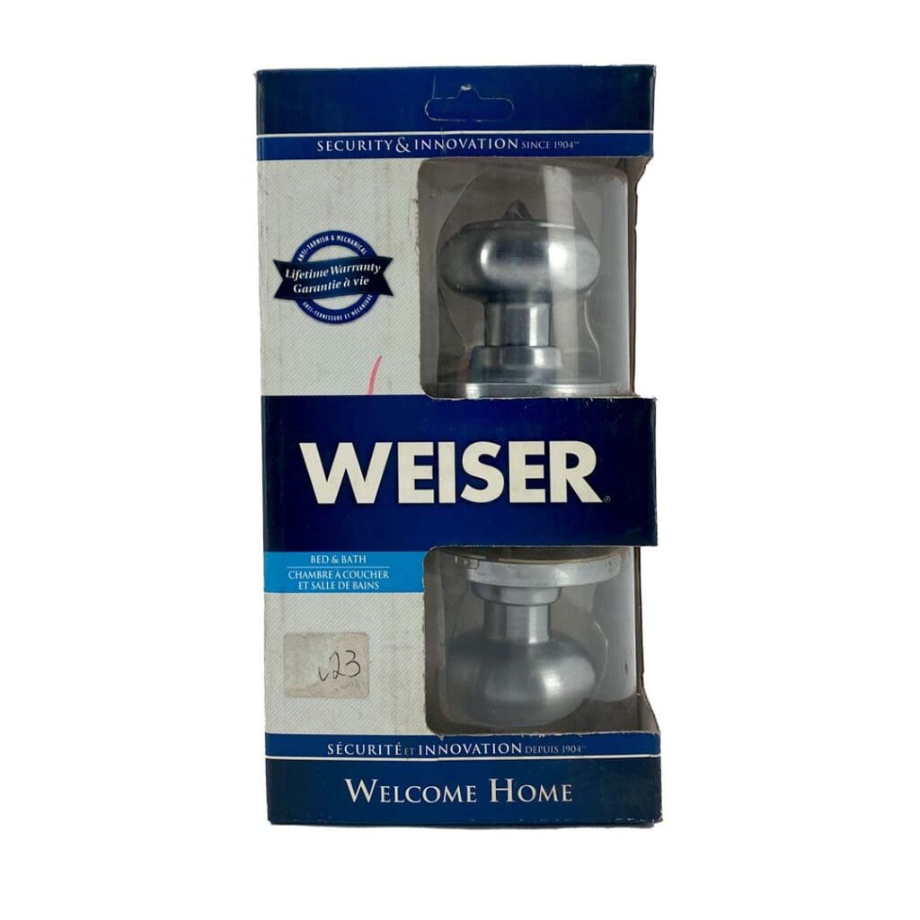 Weiser Troy Style Bed and Bath Door Knob in Satin Chrome / Door Handle ...