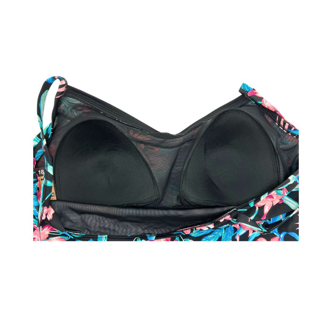 Christina Women’s Pink & Blue Floral Tankini Bathing Suit: 2 Piece Set ...