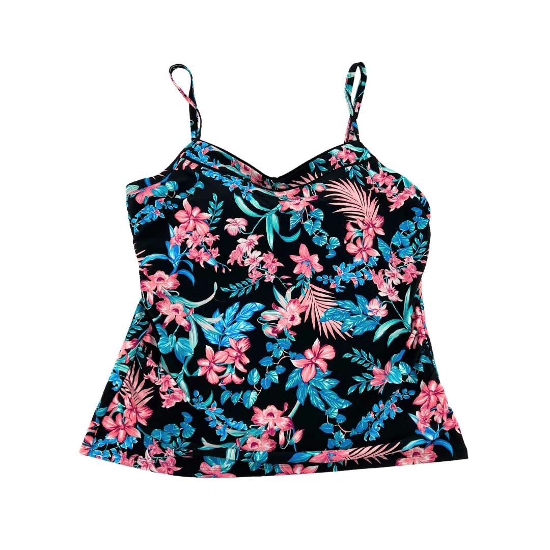 Christina Women’s Pink & Blue Floral Tankini Bathing Suit: 2 Piece Set ...