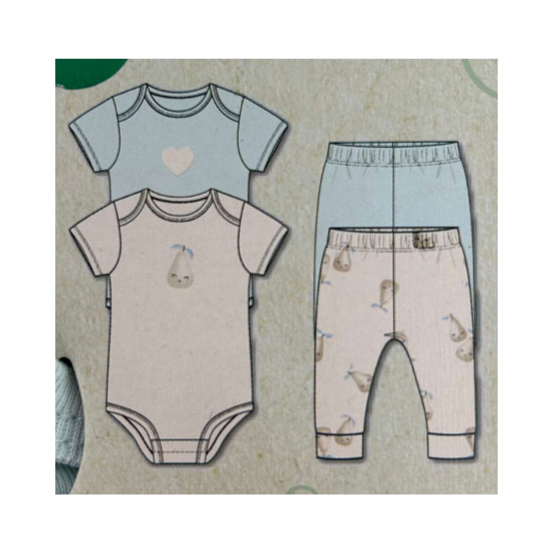 Pekkle Infant’s Green & Yellow 4 Piece Outfit Set / Various Sizes ...