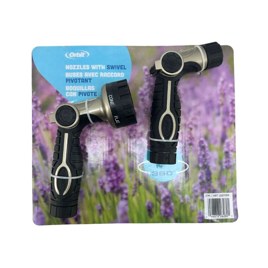 Orbit 2 Piece Garden Hose Nozzle Set / Nozzles with Swivel – CanadaWide ...