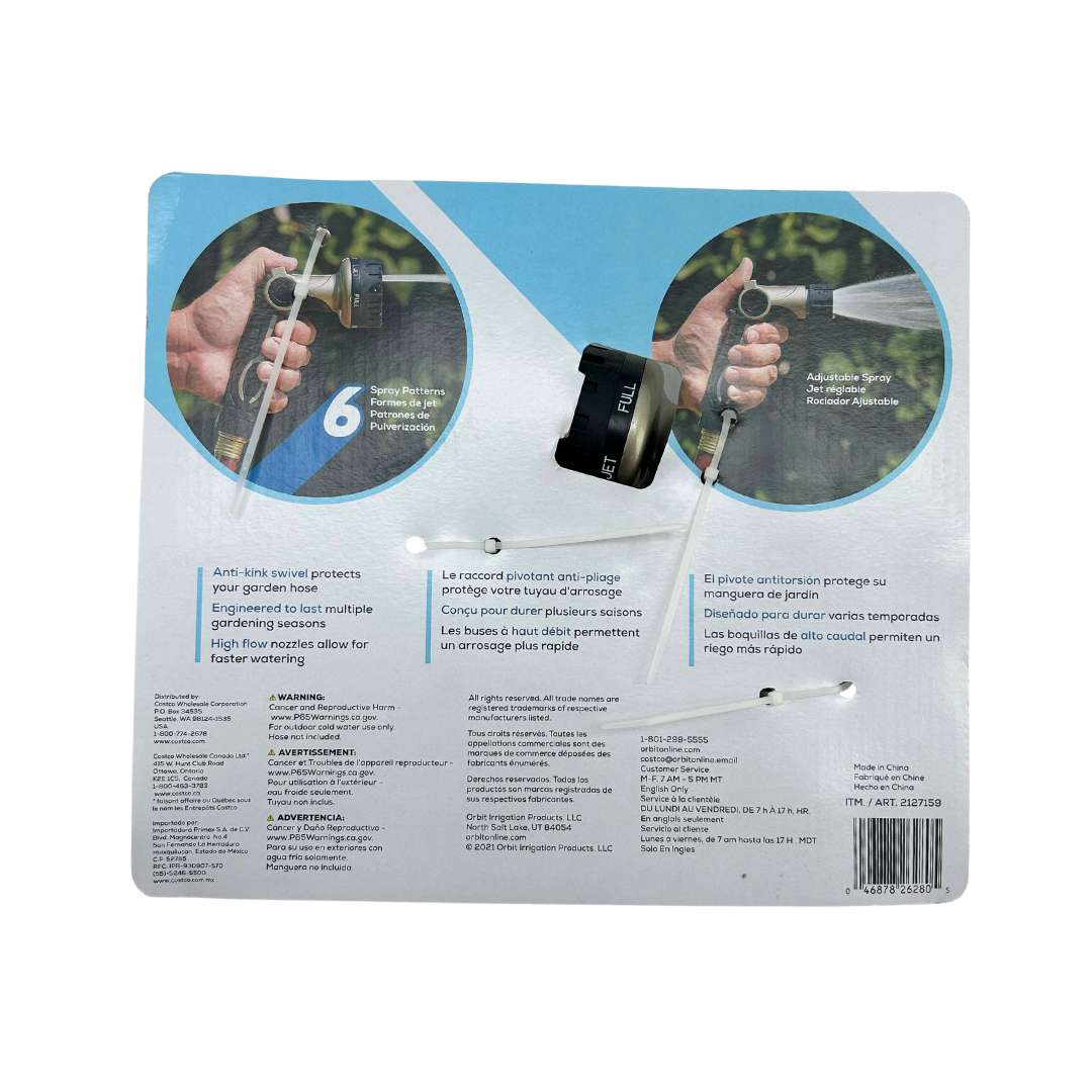 Orbit 2 Piece Garden Hose Nozzle Set / Nozzles with Swivel – CanadaWide ...