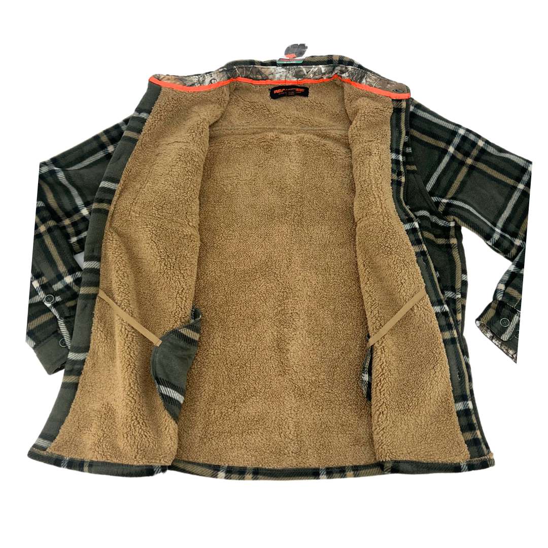 RealTree Men’s Olive Green Plaid Fleece Jacket / Size XLarge ...