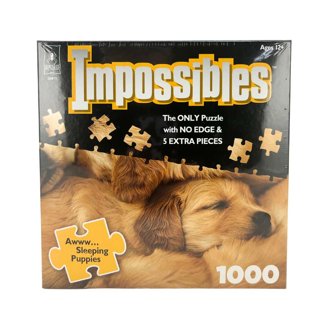 BePuzzled Impossibles 1000 Piece Jigsaw Puzzle / Awww…Sleeping Puppies ...