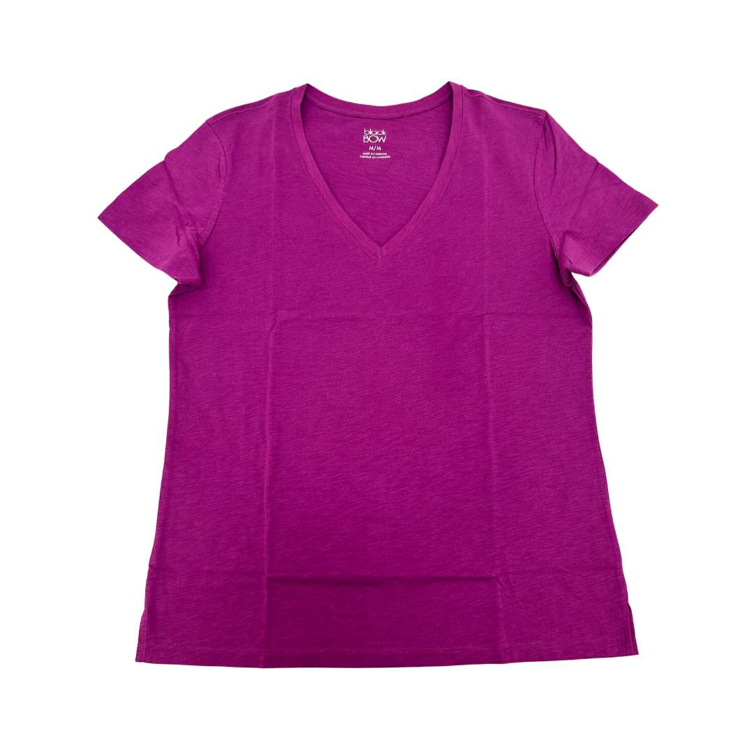 Black Bow Women’s Purple V-Neck T-Shirt / Various Sizes – CanadaWide ...