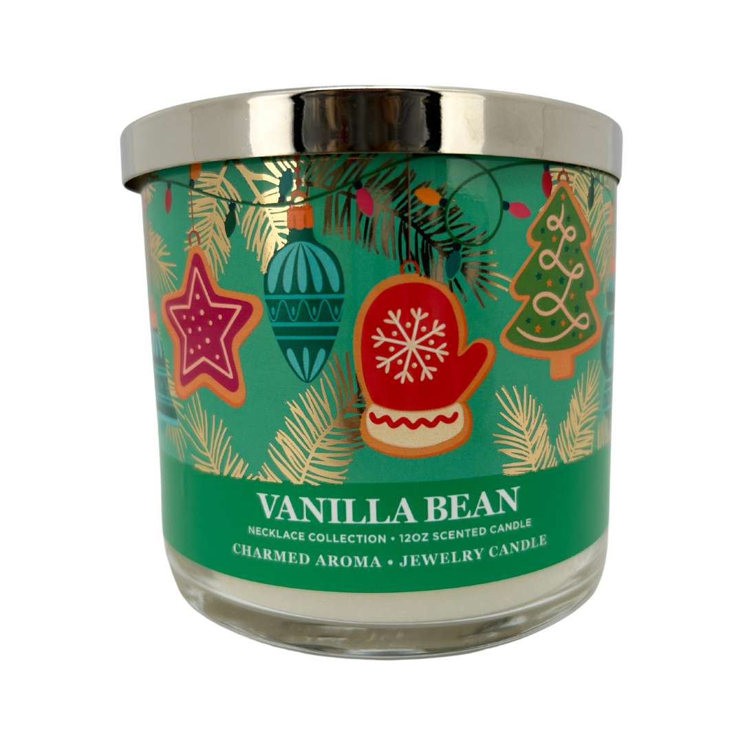 Charmed Aroma “Vanilla Bean” 2-Wick Candle / Necklace Collection ...