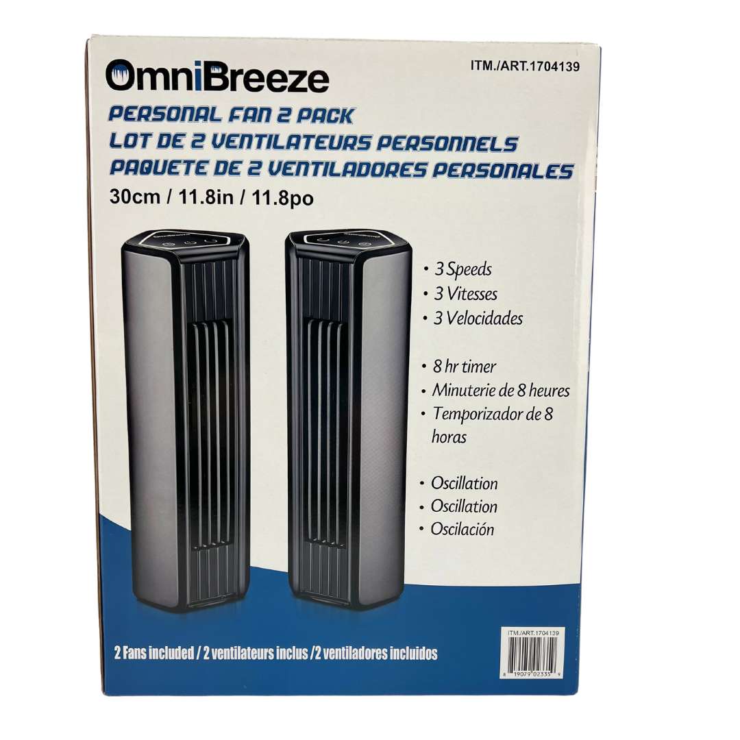 OmniBreeze Personal Fan: 2 Pack / 11.8″ – CanadaWide Liquidations