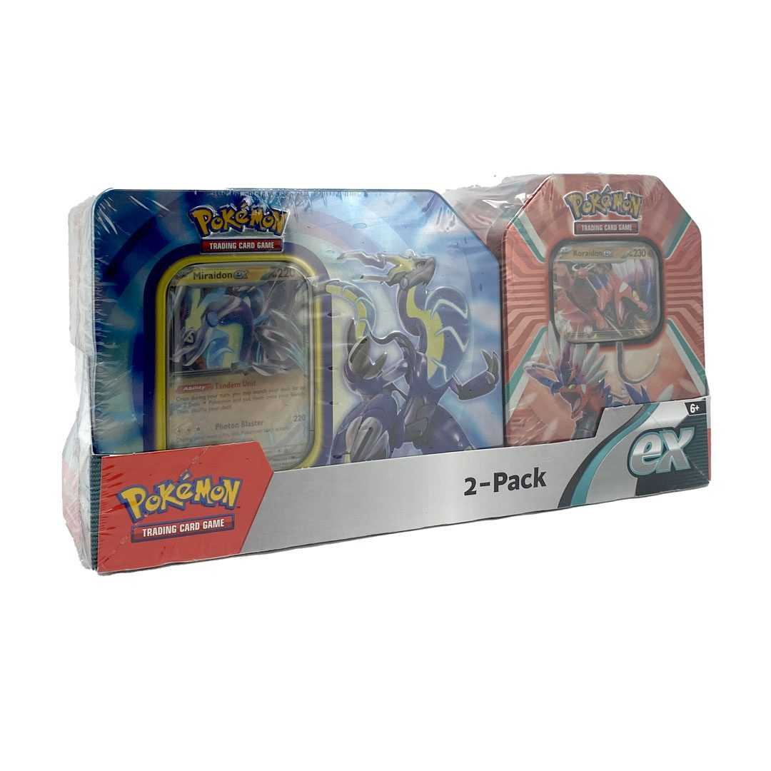 Pokemon TCG Paldea Legends Tin:Koraidon Foil & Miraidon EX & Foil EX ...