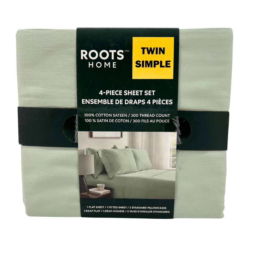 Roots Home Green Sheet Set: 4 Pieces / Size Twin – CanadaWide Liquidations
