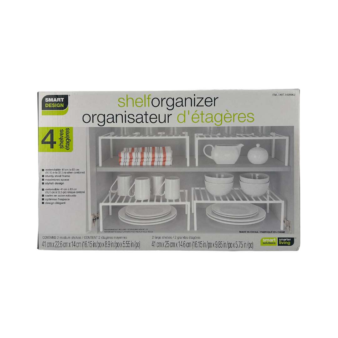 Smart Design Shelf Organizer: White / 4 Shelves – CanadaWide Liquidations