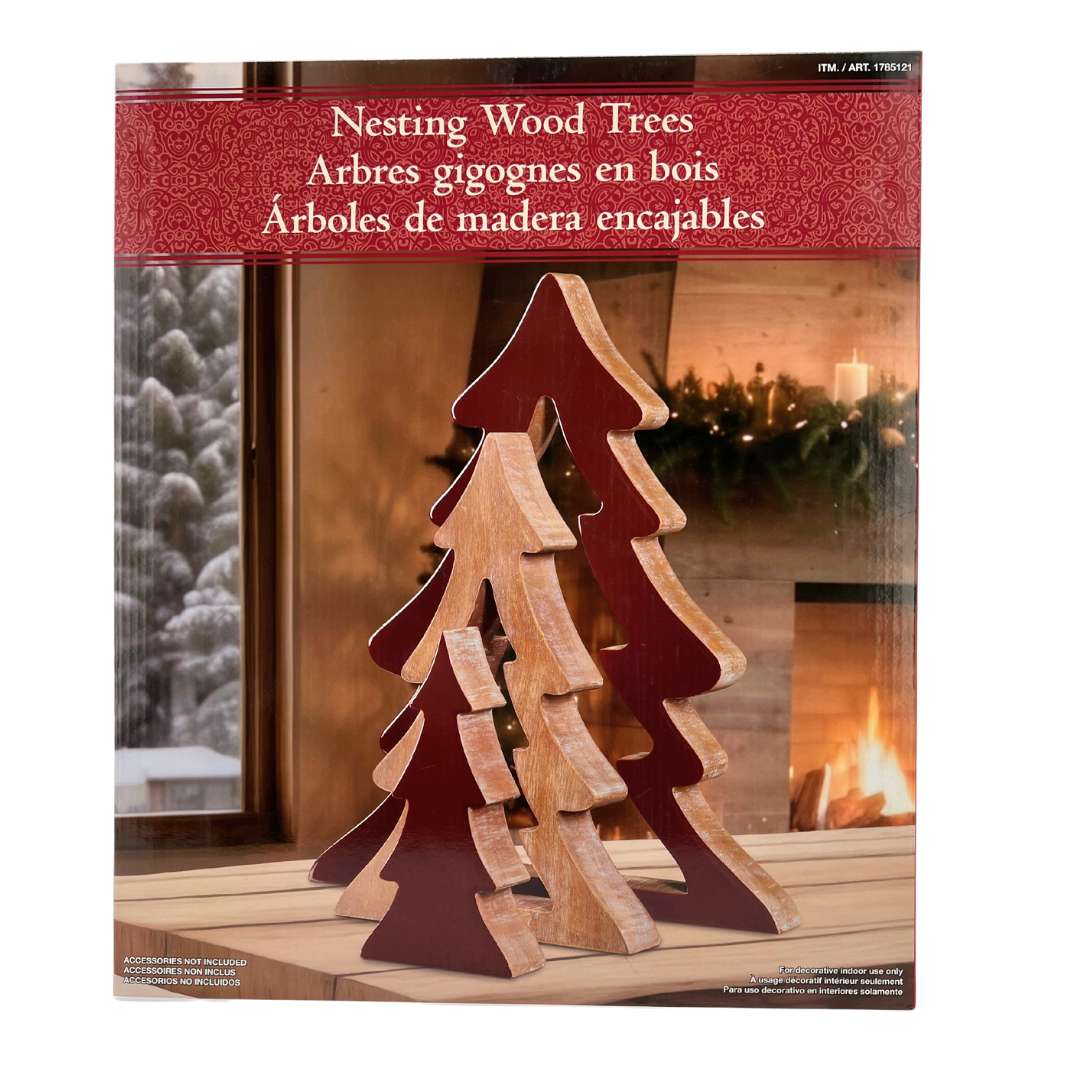 Red Nesting Wood Tree Tabletop Decoration – CanadaWide Liquidations